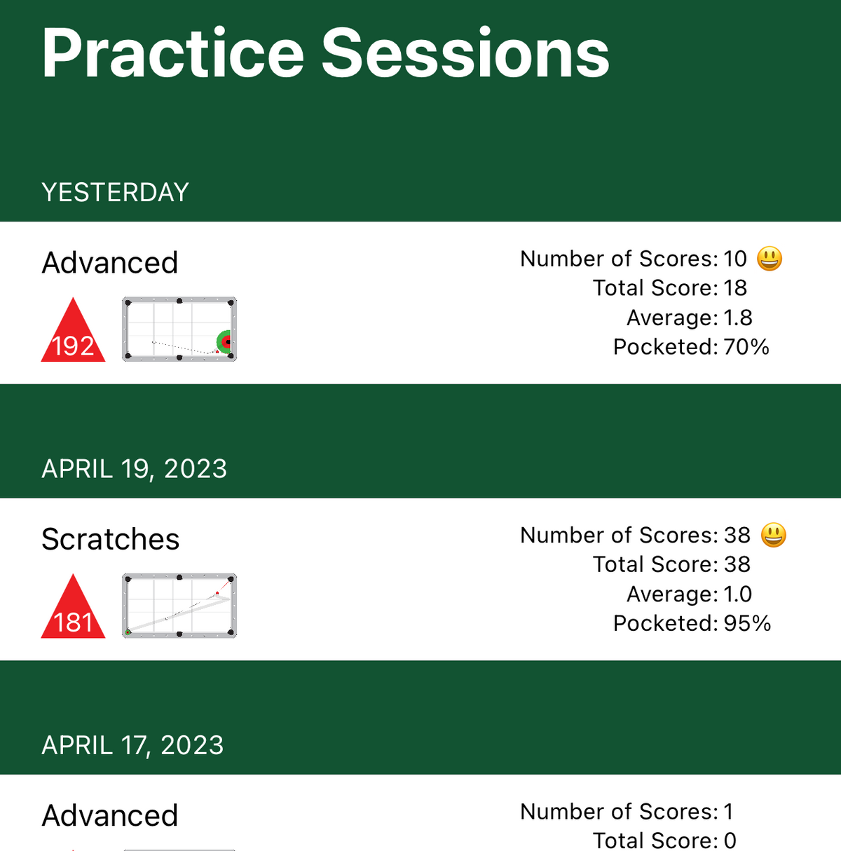 Track Your Pool and Billiard Practice Sessions Using The Bullseye App ...